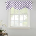 Purple Plaid Tie Up Valances Curtain, Modern Checkerboard Plaid ...
