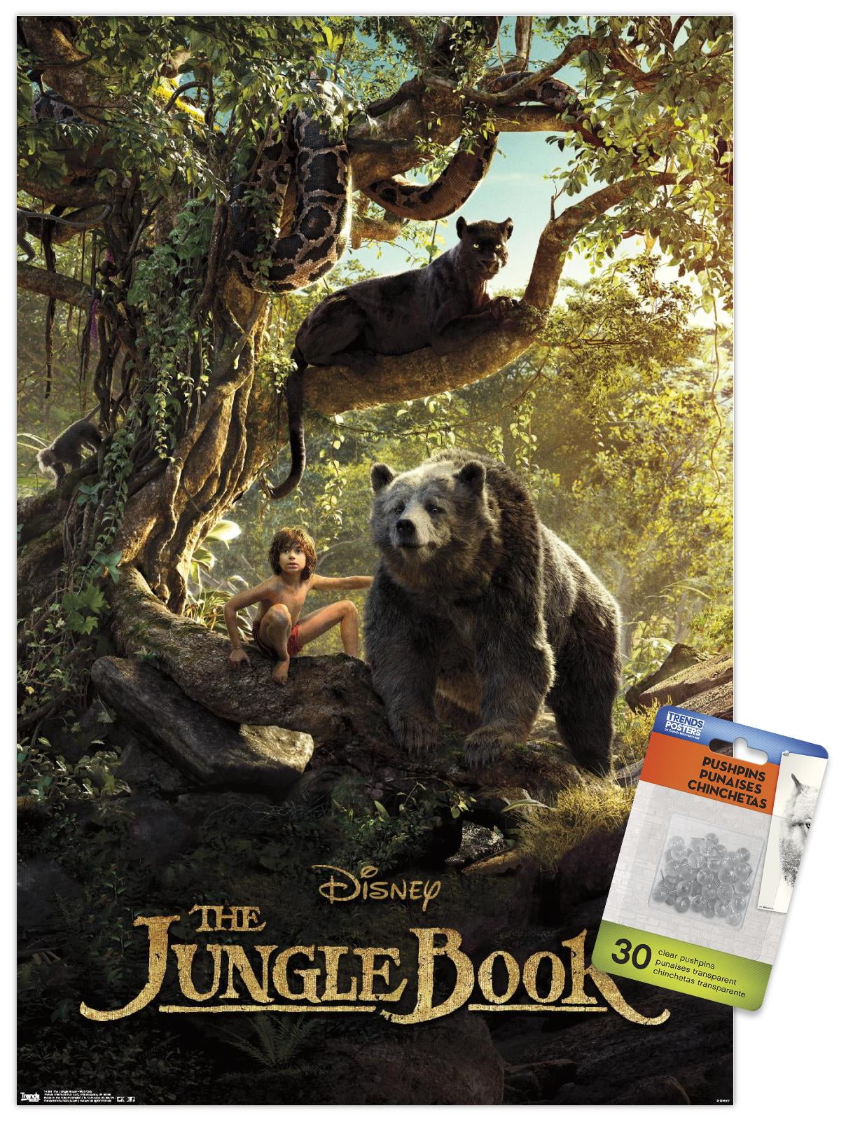 Disney The Jungle Book - Man Cub Wall Poster with Push Pins, 14.725" x ...