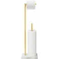 Toilet Paper Holder Stand Brushed Gold with Reserve, Marble Base Design ...