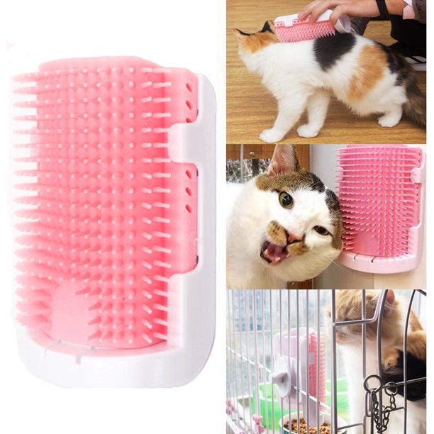 Cat Self Groomer Wall Corner Grooming Comb Upgraded Soft Rubber ...