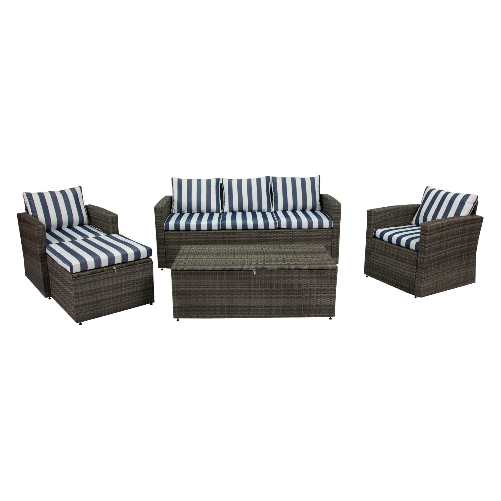 Incadozo Rio Wicker 5 Piece Patio Conversation Set - Walmart.com
