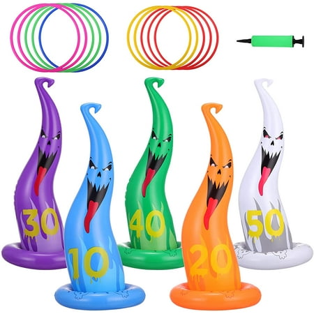 Inflatable Ghost Witch Hats Flame Ghost Ring Toss Halloween Party Games ...