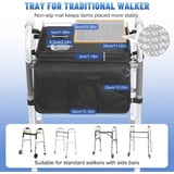 Rhino Valley Walker Tray for Folding Walker, Tray for Walkers with Non ...