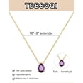 Birthstone Necklace for Women, Dainty 18K Gold Plated Teardrop Pendant ...