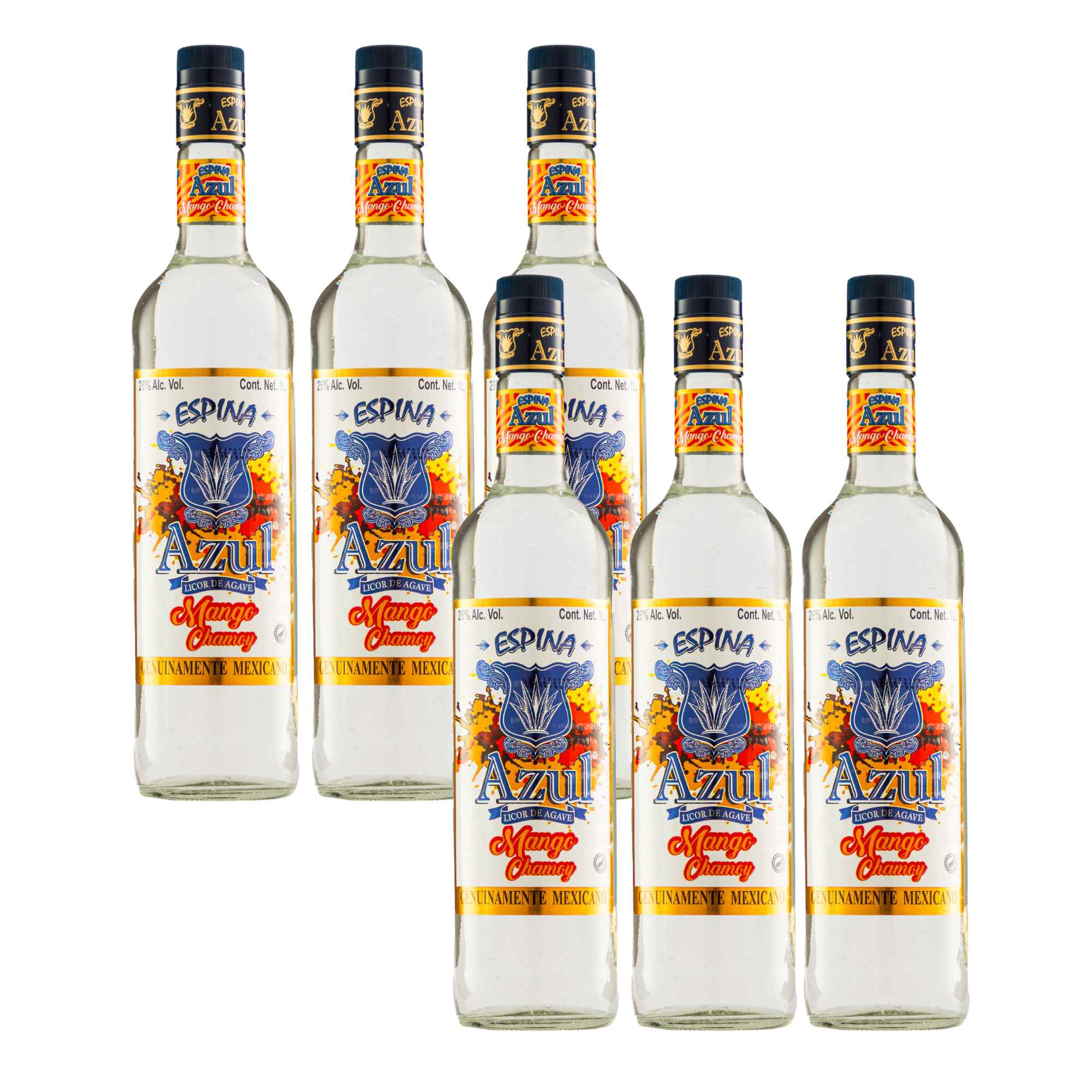 Six Pack Licor de Agave Espina Azul Mango Chamoy 1000 Ml Espina Azul ...
