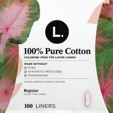 L. Ultra Thin Liners for Women, Regular, 100% Pure Cotton Top Layer ...
