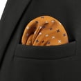 Pocket Squares for Men Orange with Blue White Dots Color Edge for Suit ...