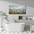 Affixzi Blue Ocean Wall Art, Abstract Natural Seascape, Wildflowers ...