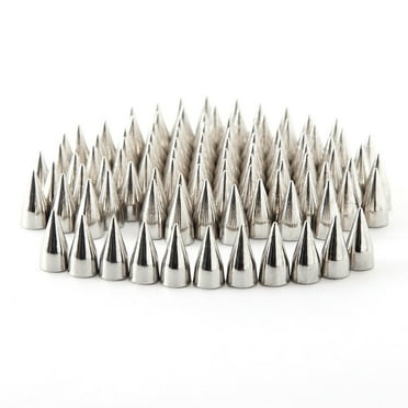 100pcs 10mm Square DIY Leathercraft Black Metal Punk Spikes Spots ...