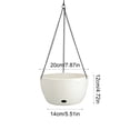 Plastic Hanging Plant Basket 20cm with Chain - White Drainage Planter ...