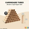 36-Pack Brown Empty Paper Towel Roll Tubes, BULK Craft Cardboard for ...