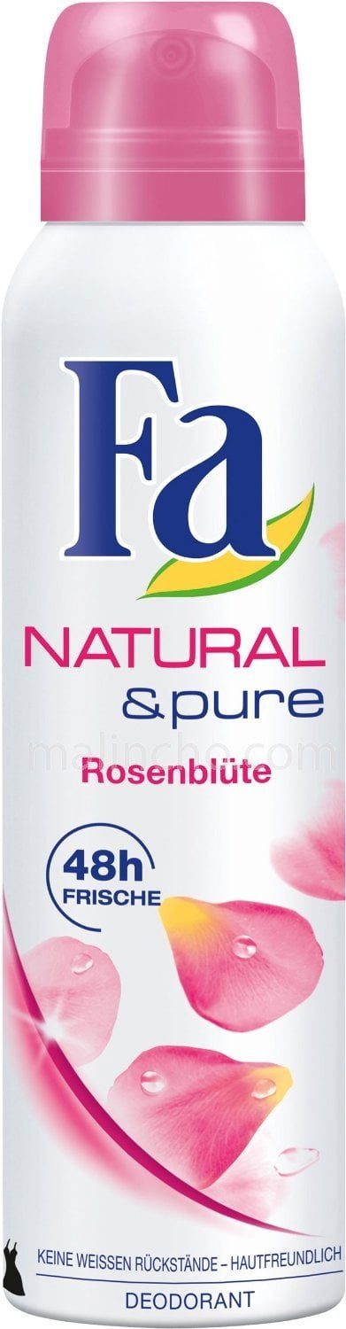 Fa Spray Deodorant, Natural and Pure, Rosenblute, 150 ml - Walmart.com