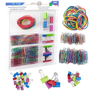 JAM Paper Desk Supply Set, Red, 1 Rubber Bands, 1 Staples, 1 Binder ...