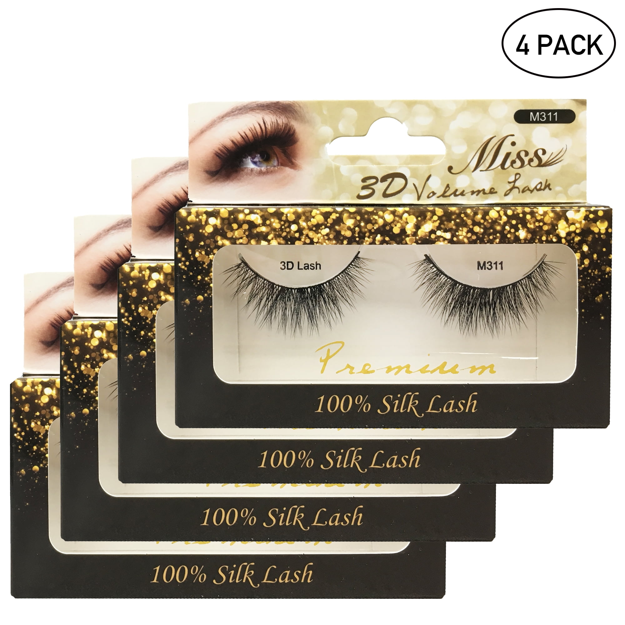 Miss Lashes 3D Volume Tapered Natural Silk Eyelash Extension [4-PACKS ...