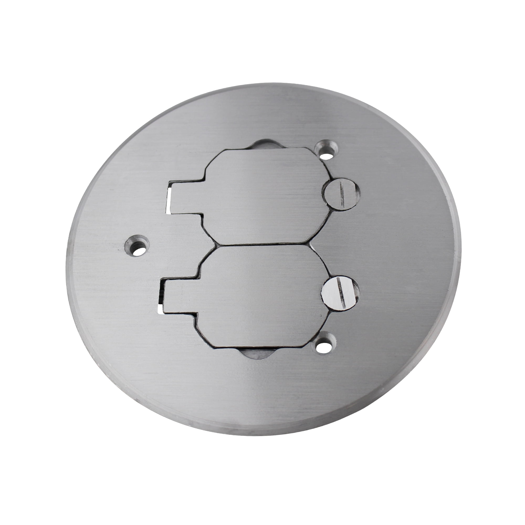 Wiremold Legrand Walker 895TCAL Aluminum Duplex Receptacle Plate Round ...