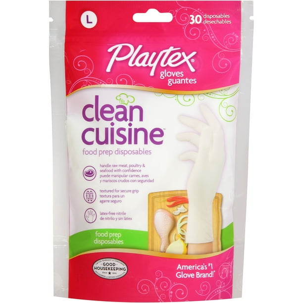 Playtex Clean Cuisine Disposables Nitrile Food Prep Gloves, 30 Ct - Walmart.com