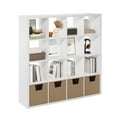 Furinno Cubicle Open Back Decorative Cube Storage Organizer, 16-Cube ...