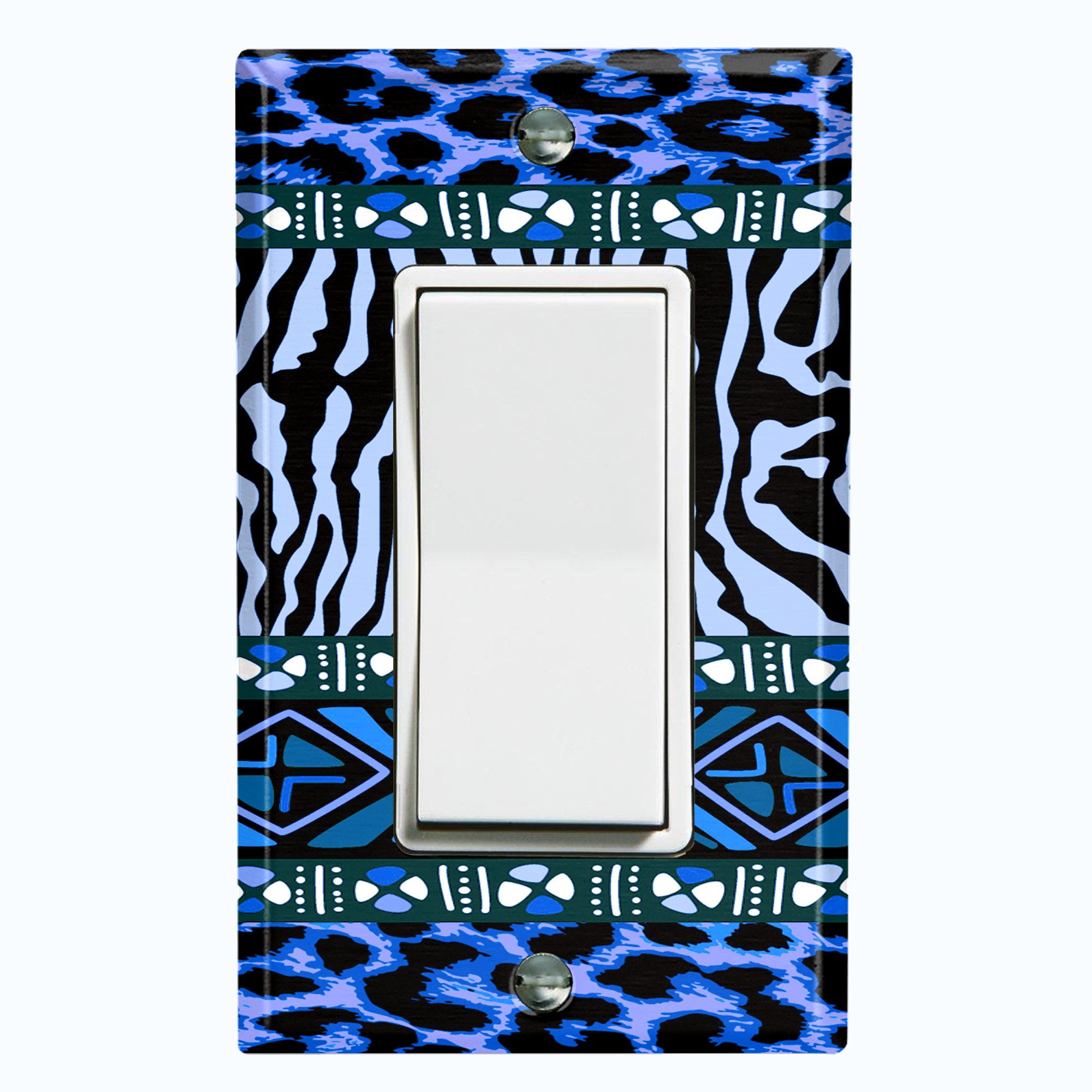 Metal Light Switch Plate Cover African Safari Animal Print Tribal Art ...
