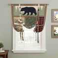 Boho Bear Deer Tie Up Curtains for Window, Thermal Insulated Balloon ...
