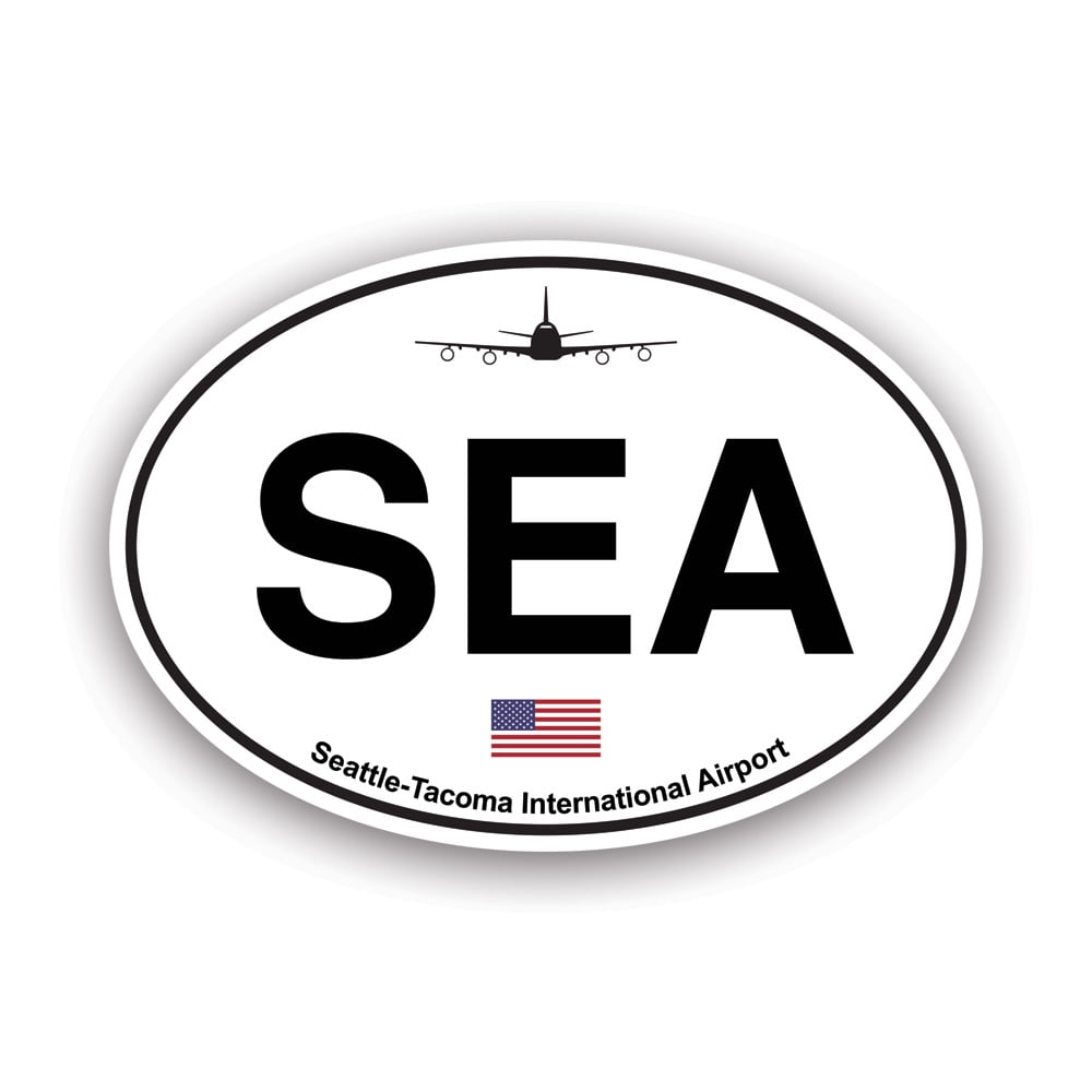 Seattle Tacoma Airport Euro Oval Sticker Decal - Self Adhesive Vinyl ...