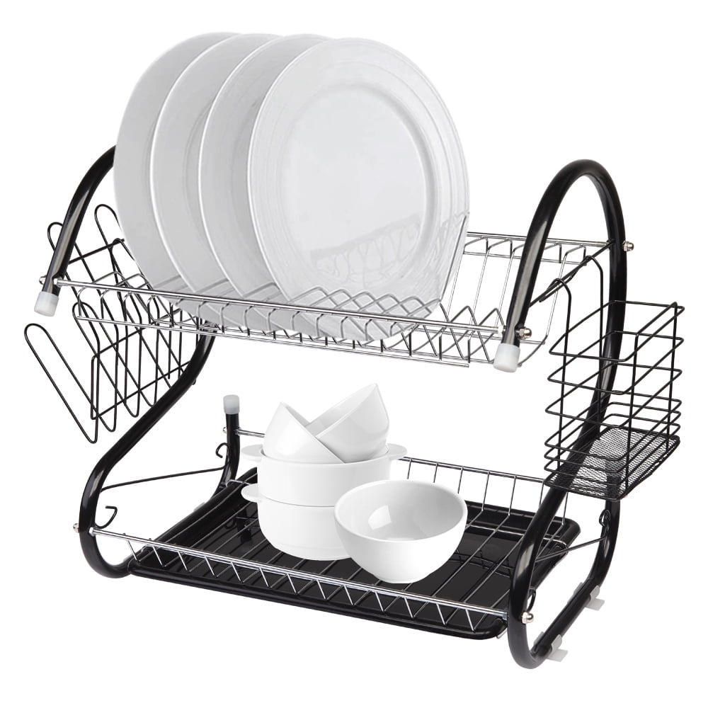 UWR-Nite 2 Tier Dish Drying Rack and Drainboard Set, Dish Racks for ...