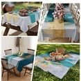 Blue Green Marble Texture Table Cloth 60x60in, Waterproof Square ...