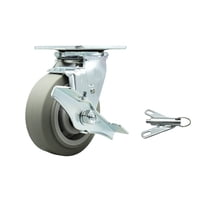 5 Inch SS Thermoplastic Rubber Caster with Ball Bearing and Brake ...