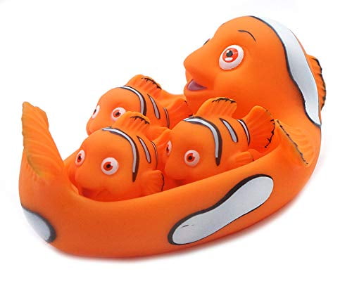 Playmaker Toys 3213 Rubber Clown Fish Family Bathtub Pals - Floating ...