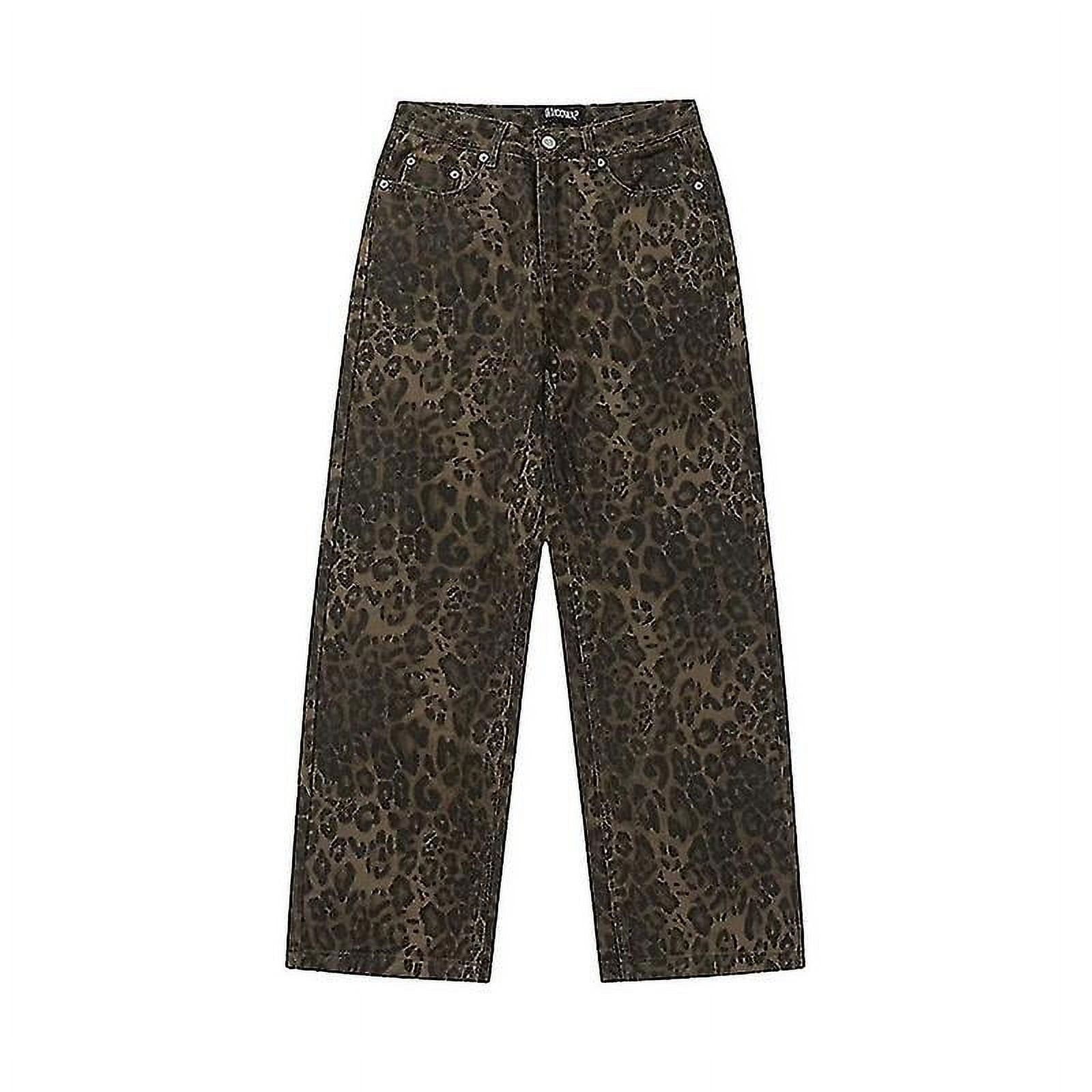 Click here for Hizhijian Tan Leopard Jeans Women Denim Pants Fema... prices