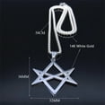 Hexagram 14K White Gold Chain Necklaces for Women/Men Silver Color ...
