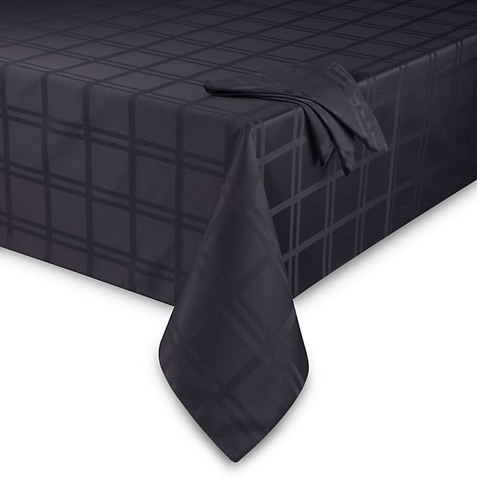 Origins™ Microfiber 70-Inch x 140-Inch Oblong Tablecloth in Black ...