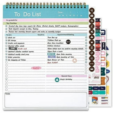 Undated Weekly Planner, Goals, Shopping, To Do List, Horizontal Desk ...