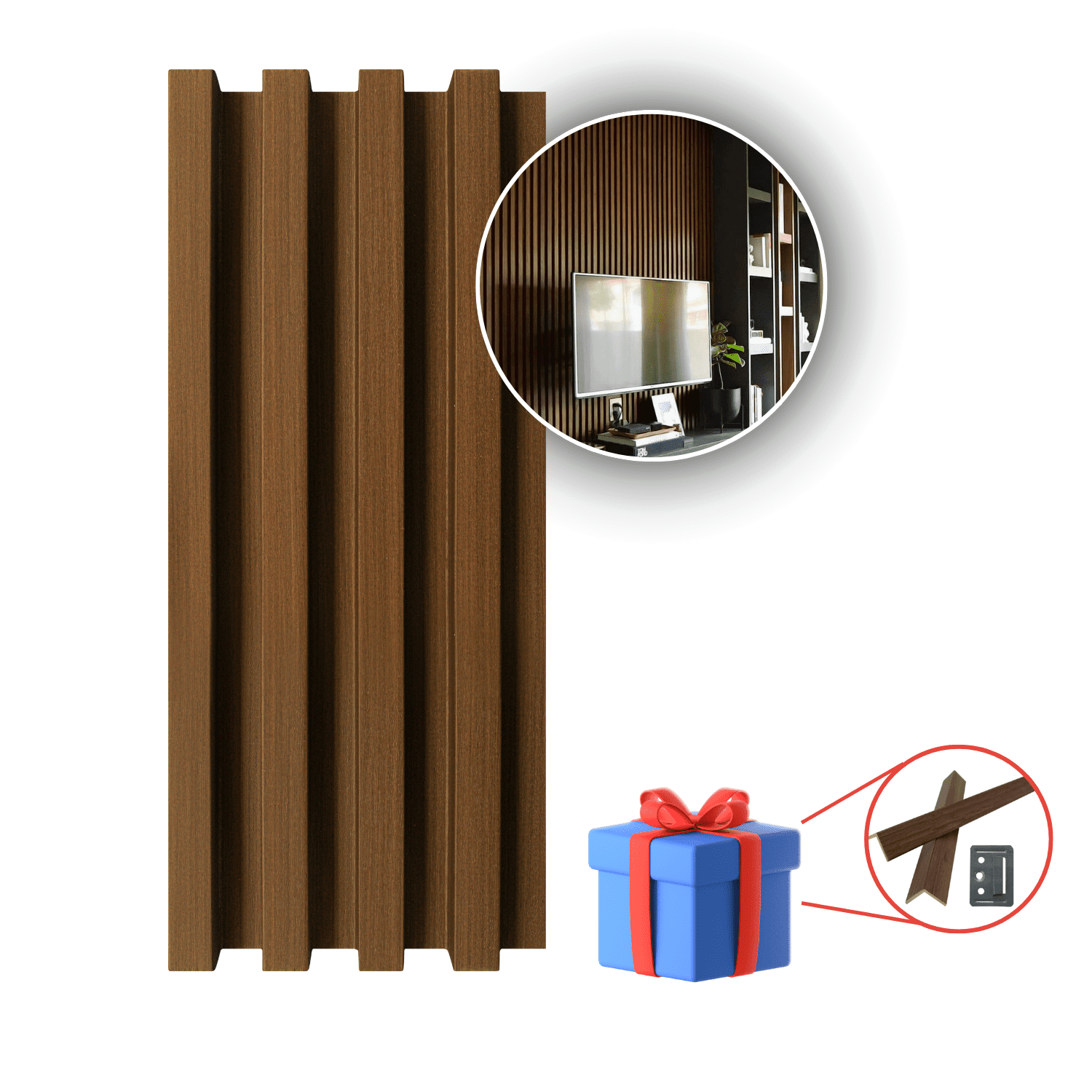 Lambrin Panel Decorativo de WPC para Interiores, Muro, Pared, Diseño ...