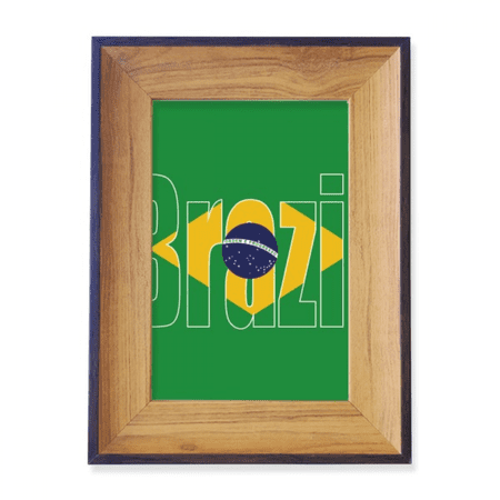 Brazil Country Flag Name Photo Frame Exhibition Display Art Desktop ...