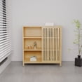 GDF Studio Bamboo Storage Cabinet with Single Door and Open Shelves ...