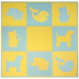 New Kids Puzzle Exercise Play Mat With Textures and Borders Blue ...