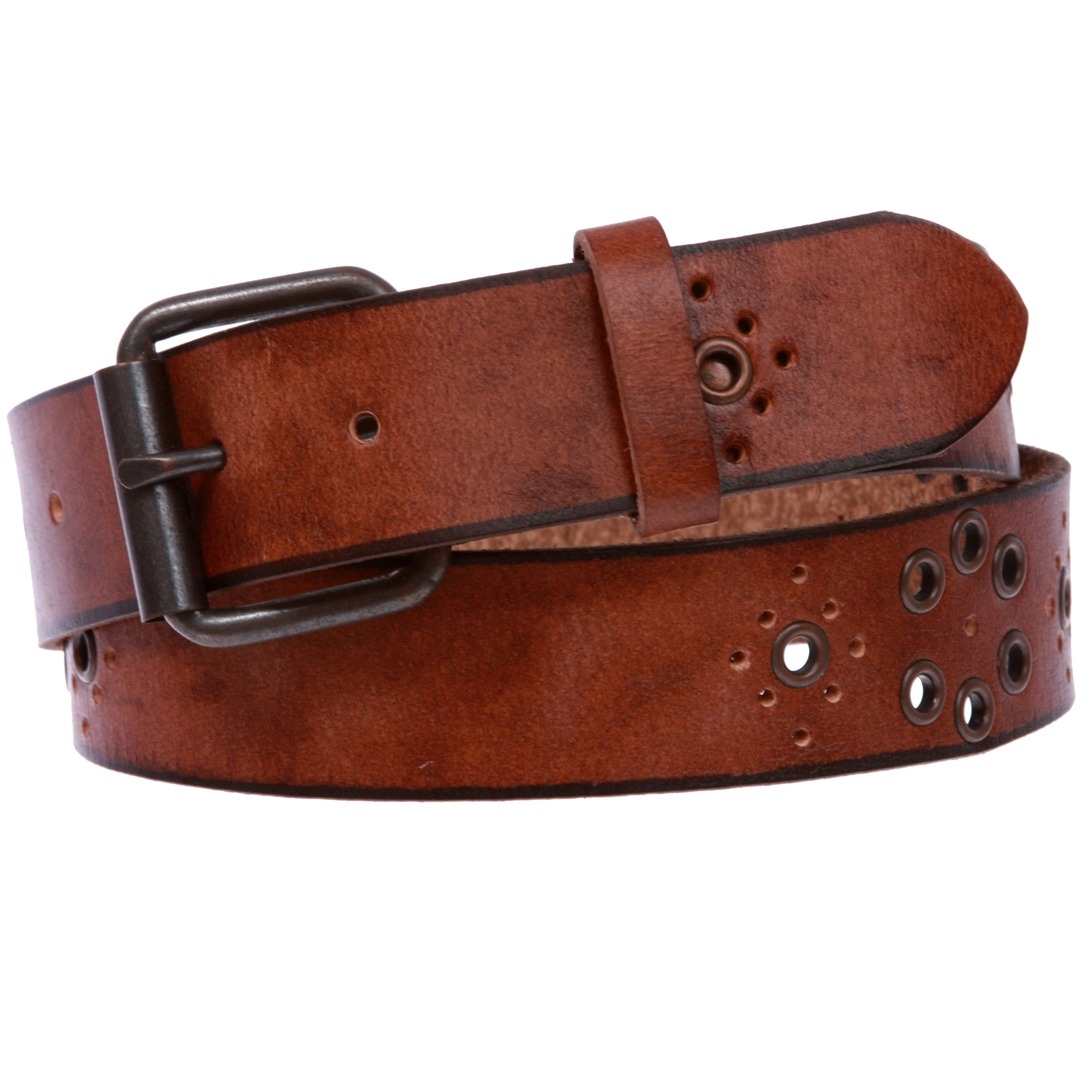 Snap On Oil Tanned Rustic Full Grain Leather Belt With Grommets ...