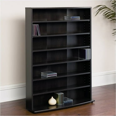 Leslie Dame CD/DVD Wall Rack Multimedia Cabinet in Walnut - Walmart.com
