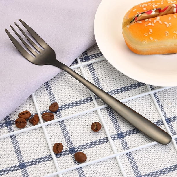 JQSM Portable Stainless Steel Dinner Fork Dessert Students Bento Picnic ...