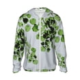 Uemuo Watercolor Green Leaves Pattern Women's Full Zip UPF 50+ Sun ...