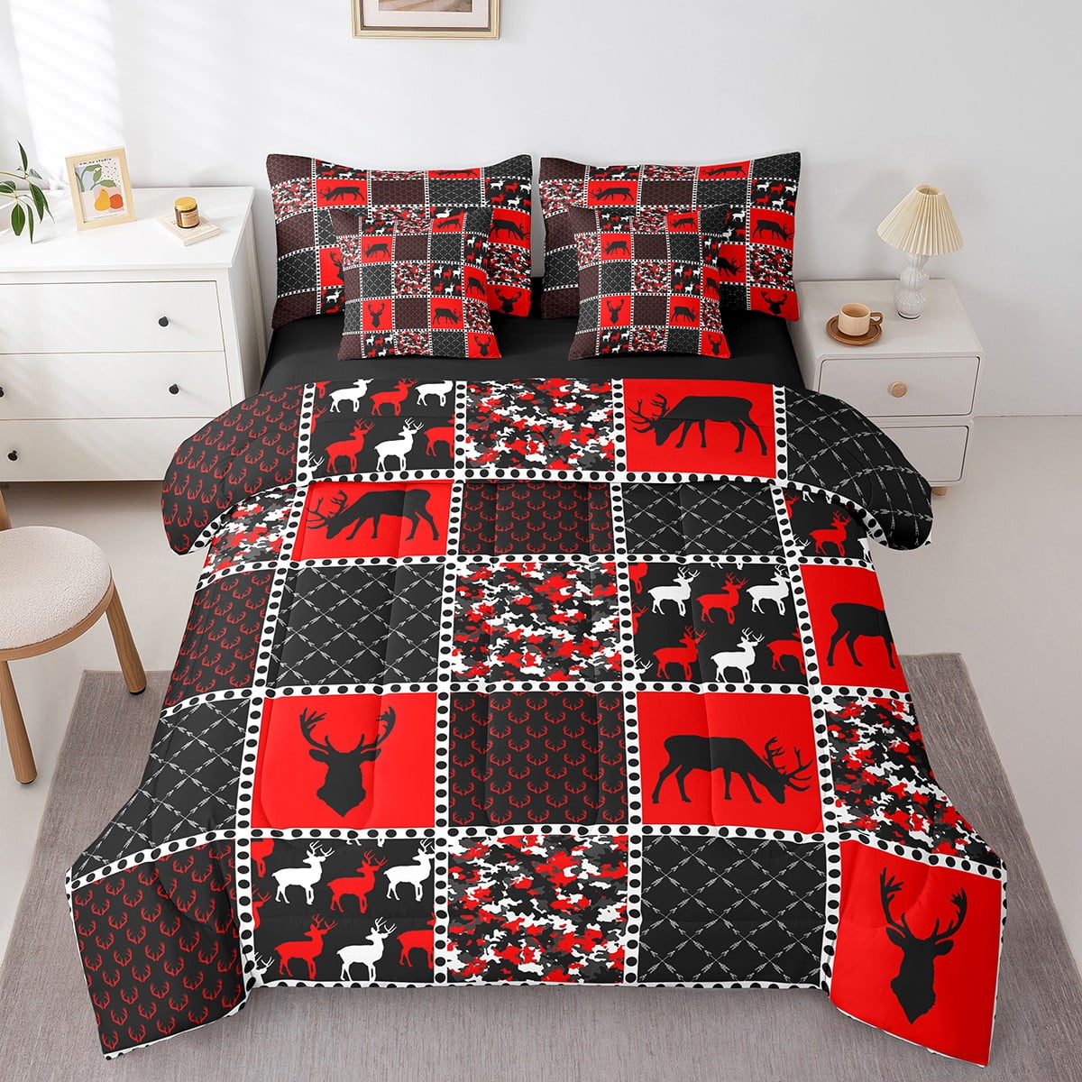 Click here for Erosebridal Geometric Buffalo 01 wildlife Deer Bed... prices