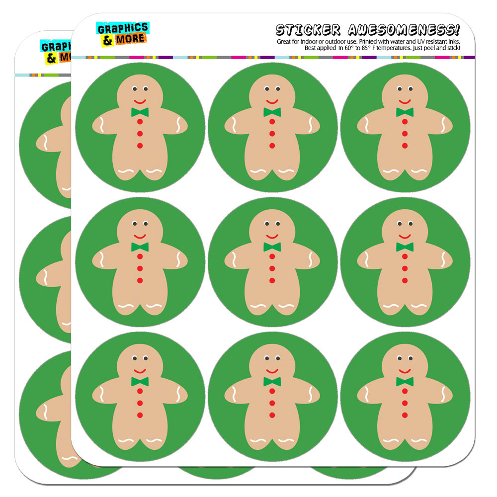 Cute Gingerbread Man Cookie Christmas 2" Scrapbooking Crafting Stickers ...