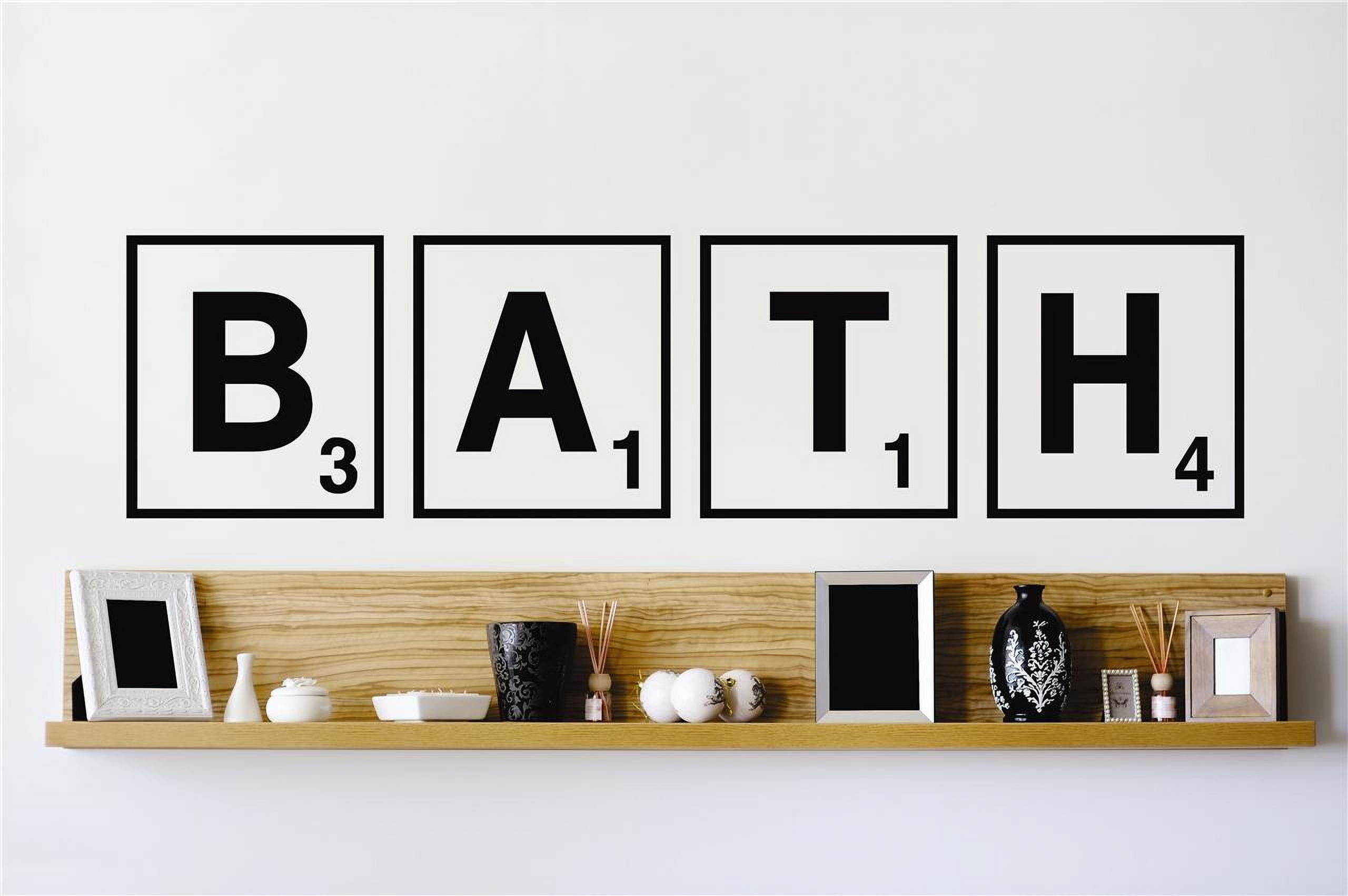 Custom Wall Decal Peel & Stick Sticker : Bath Lettering Tub Bathroom ...