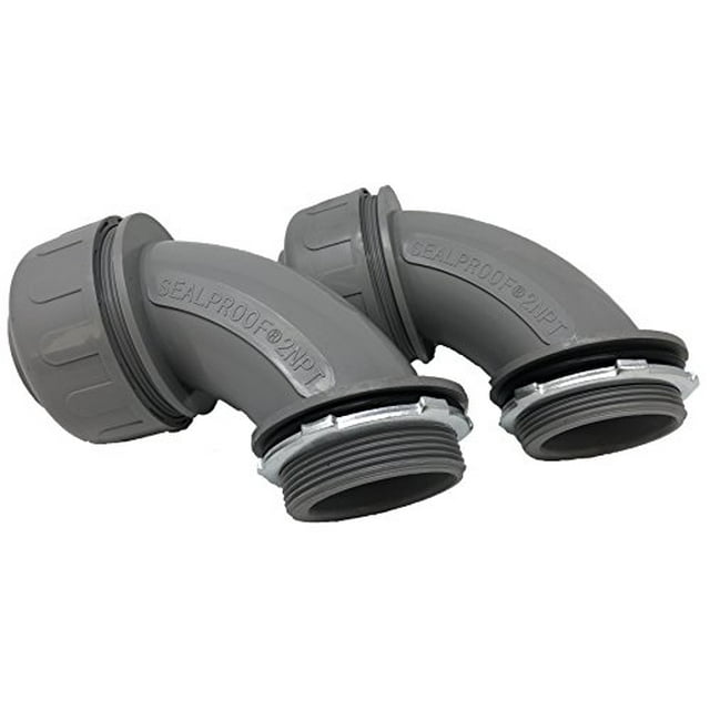 Sealproof 2-Inch 2 Pack Non-Metallic Liquid-Tight 90-Degree Conduit ...