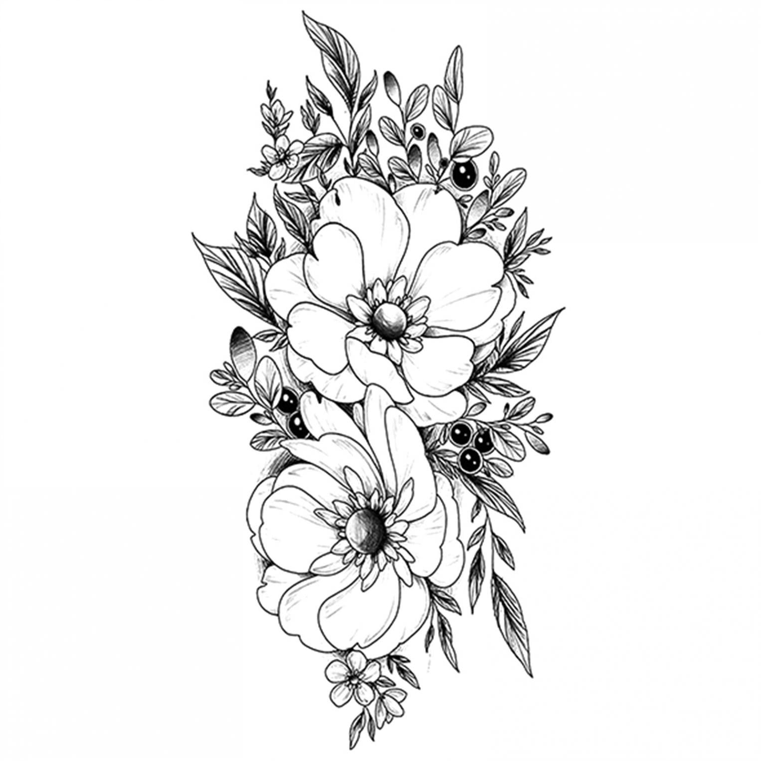 Flower Designs Drawings For Tattoos