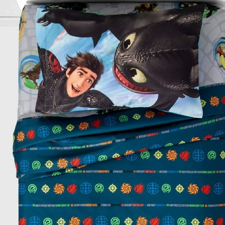 How to Train Your Dragon Twin Reversible Comforter and 3 Piece Sheet ...