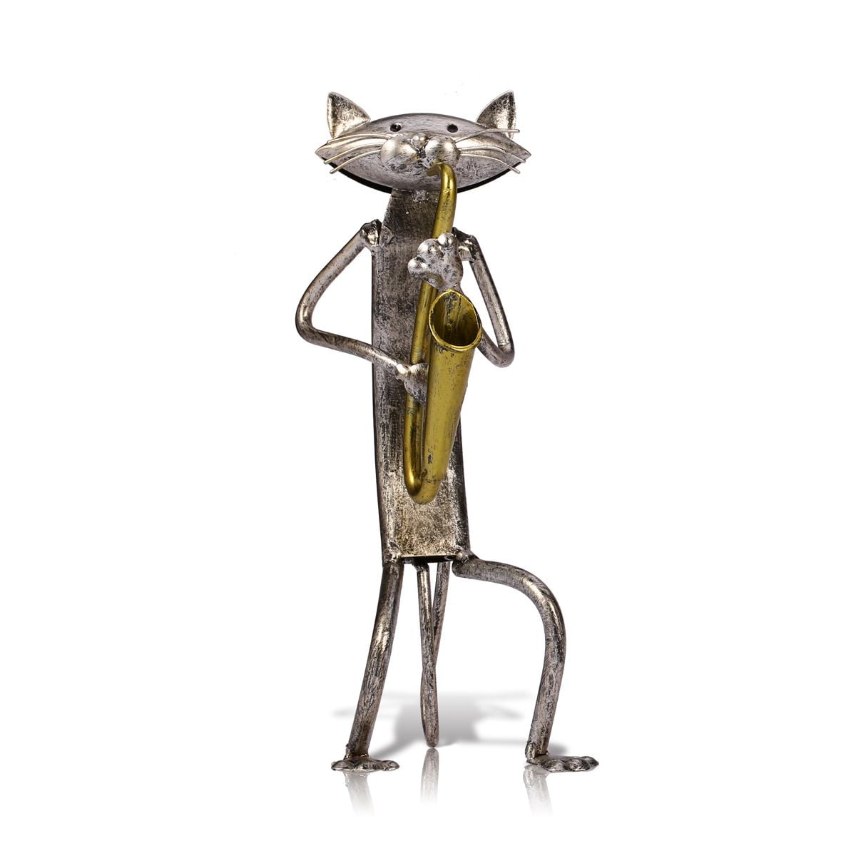 Click here for Pangjifa Metal Sculpture Playing Saxophone Cat Hom... prices