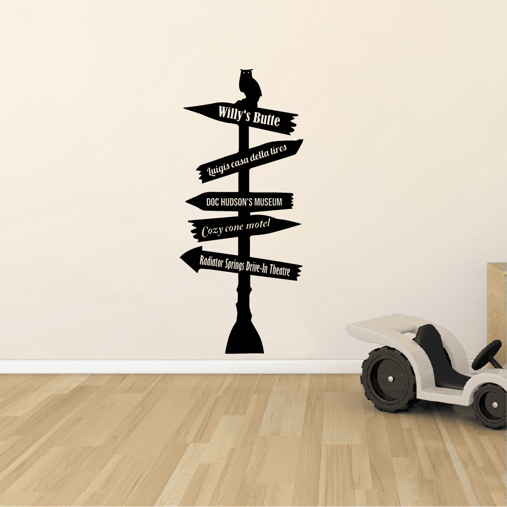 Disney Car Cars Land Pathway Signage Fantasy World Wall Sticker Art ...