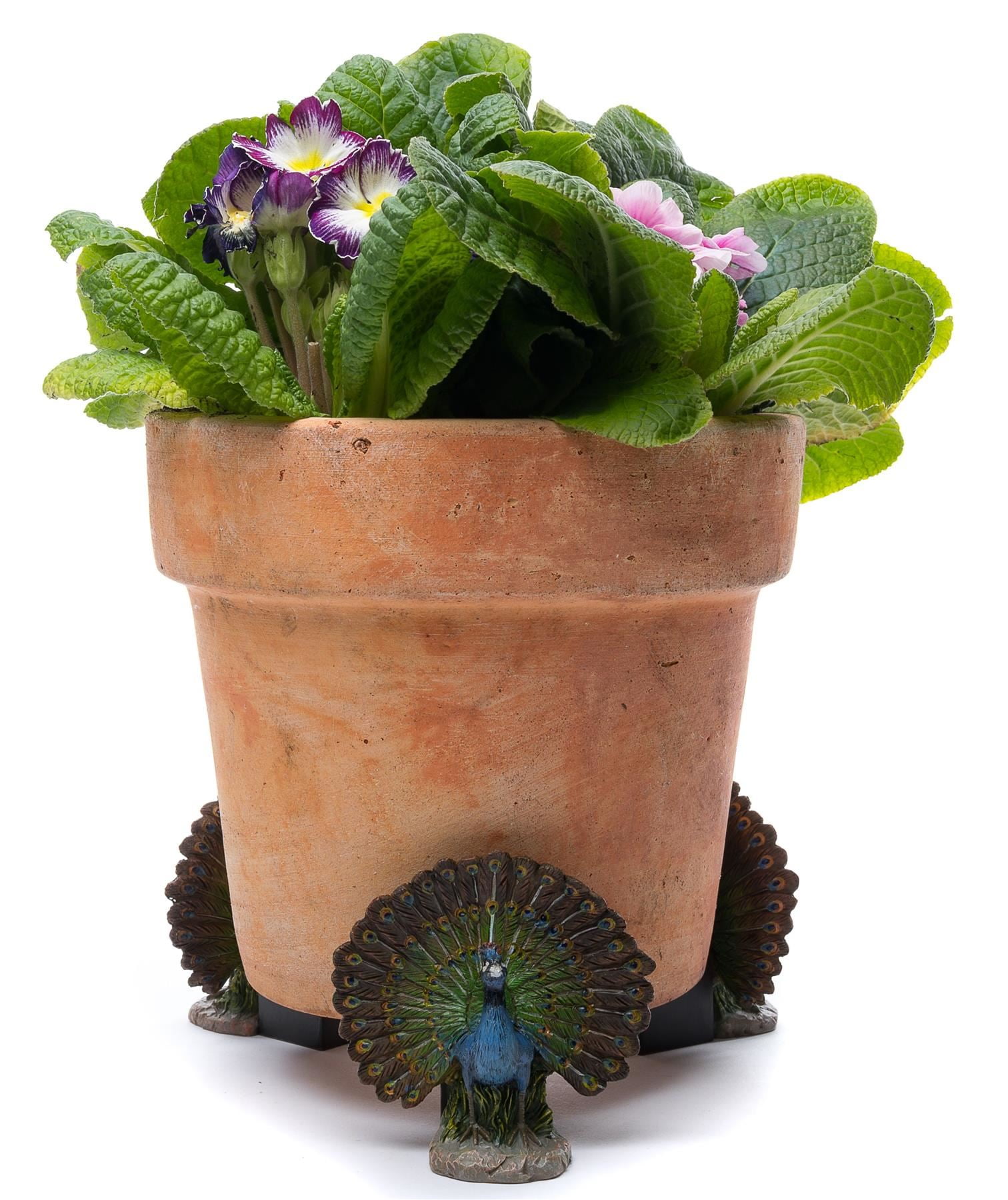 Potty Feet Decorative Full Color Peacock Plant Pot Feet Pot Support 3pc ...