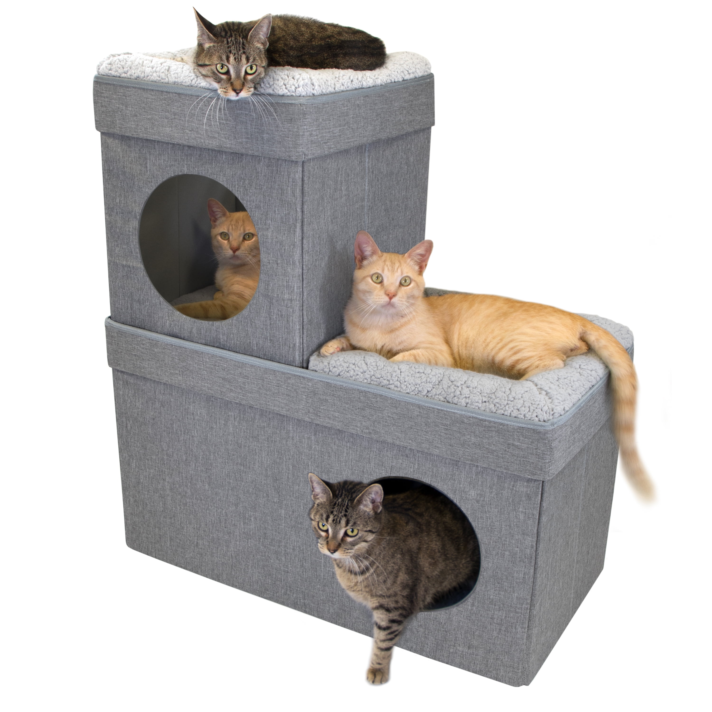 Kitty City Folding Cat Condo (Gray), Cat Furniture - Walmart.com